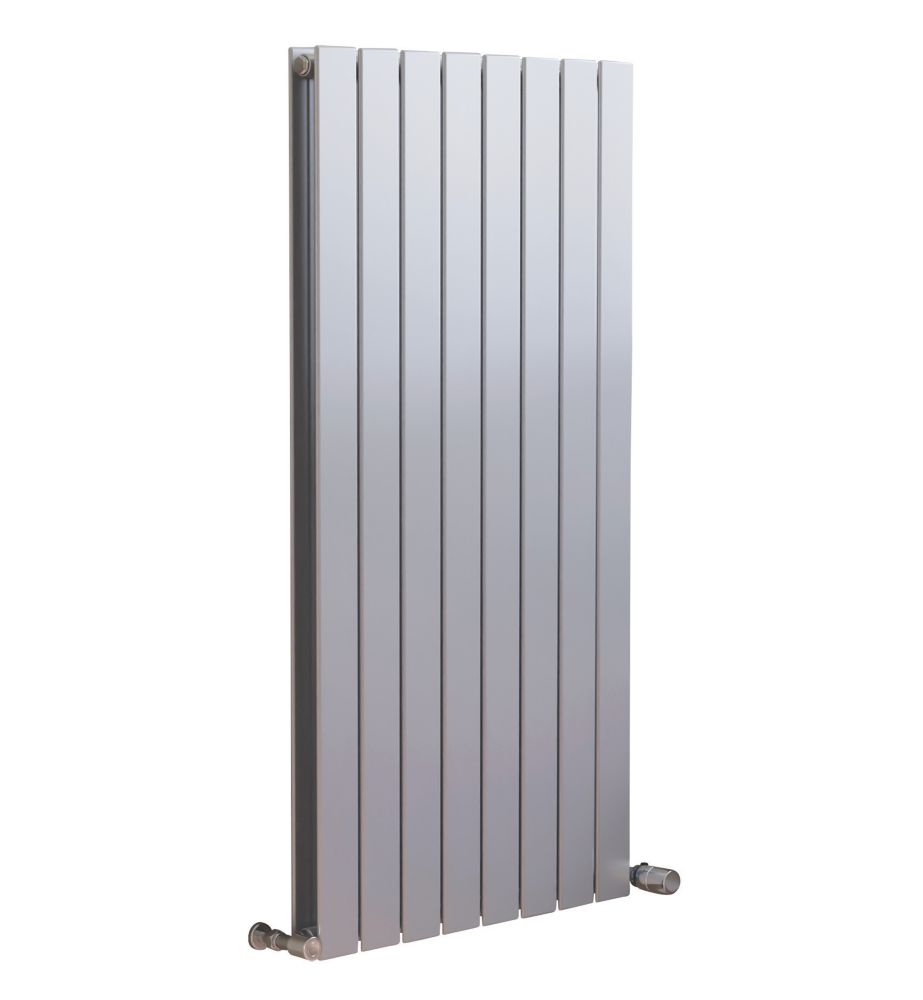 Ximax 1200mm x 595mm 3689BTU Silver Vertical Designer Radiator - Screwfix