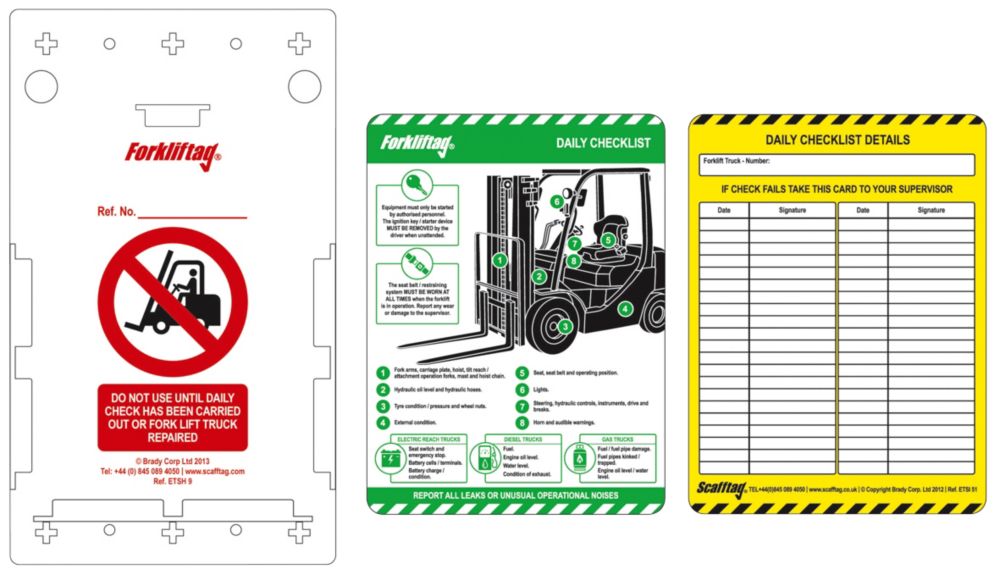 Scafftag Forklift Tag Kit | Safety Signs | Screwfix.com