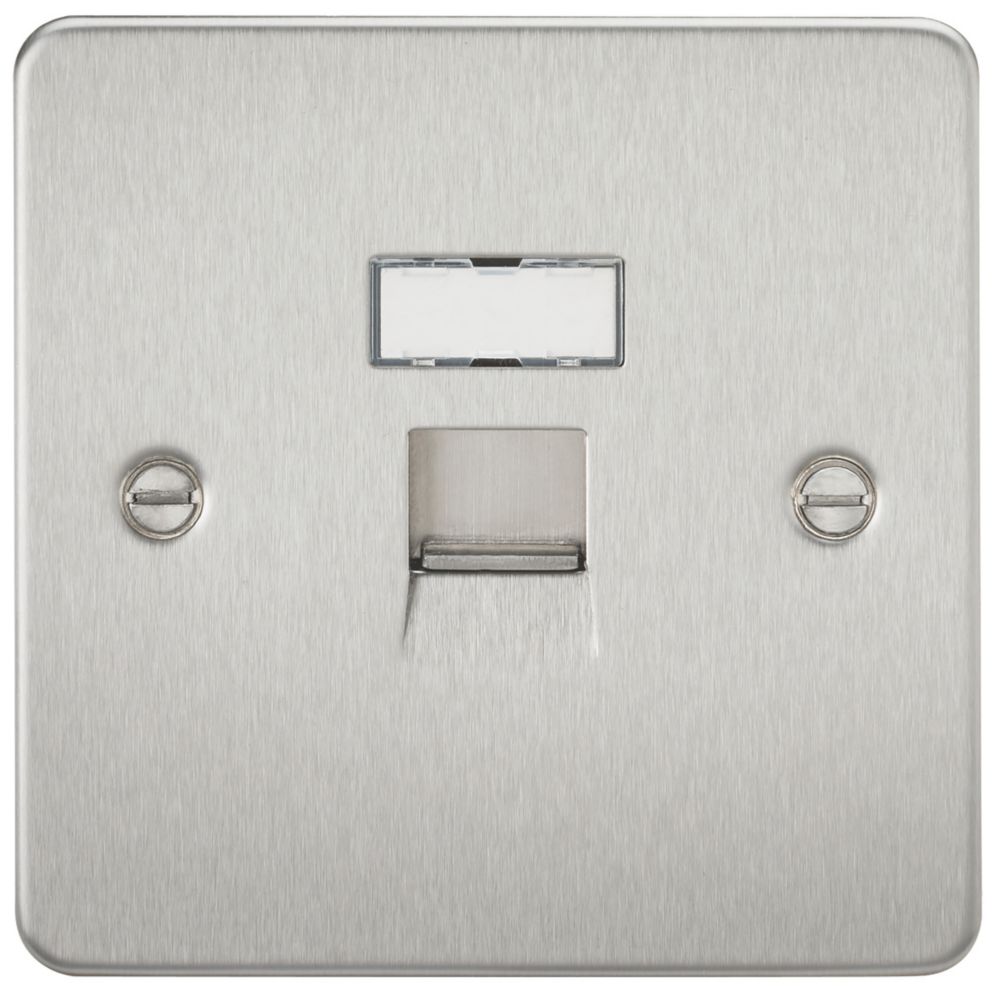 Knightsbridge 1-Gang RJ45 Ethernet Socket Brushed Chrome - Screwfix Knightsbridge 1-Gang RJ45 Ethernet Socket Brushed Chrome - Screwfix
