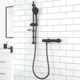 Aqualisa Sierra Rear-Fed Exposed Matt Black Thermostatic Bar Mixer ...