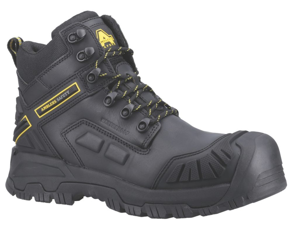 Amblers AS962C Flare Size 11 Black Waterproof Safety Boots - Screwfix