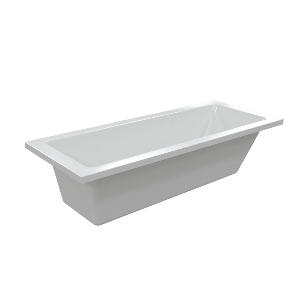 Colorado Single-Ended Bath Acrylic No Tap Holes 1600mm x 700mm - Screwfix