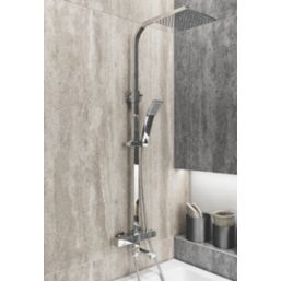 ETAL Socorro Rear-Fed Exposed Polished Chrome Thermostatic Bar Mixer ...
