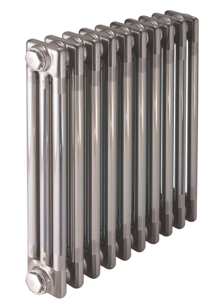 Acova 600mm x 1226mm 5403BTU Raw Metal Horizontal 3 Column Radiator ...
