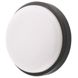 LAP Davenport Outdoor Round LED Bulkhead Black 12W 600lm - Screwfix