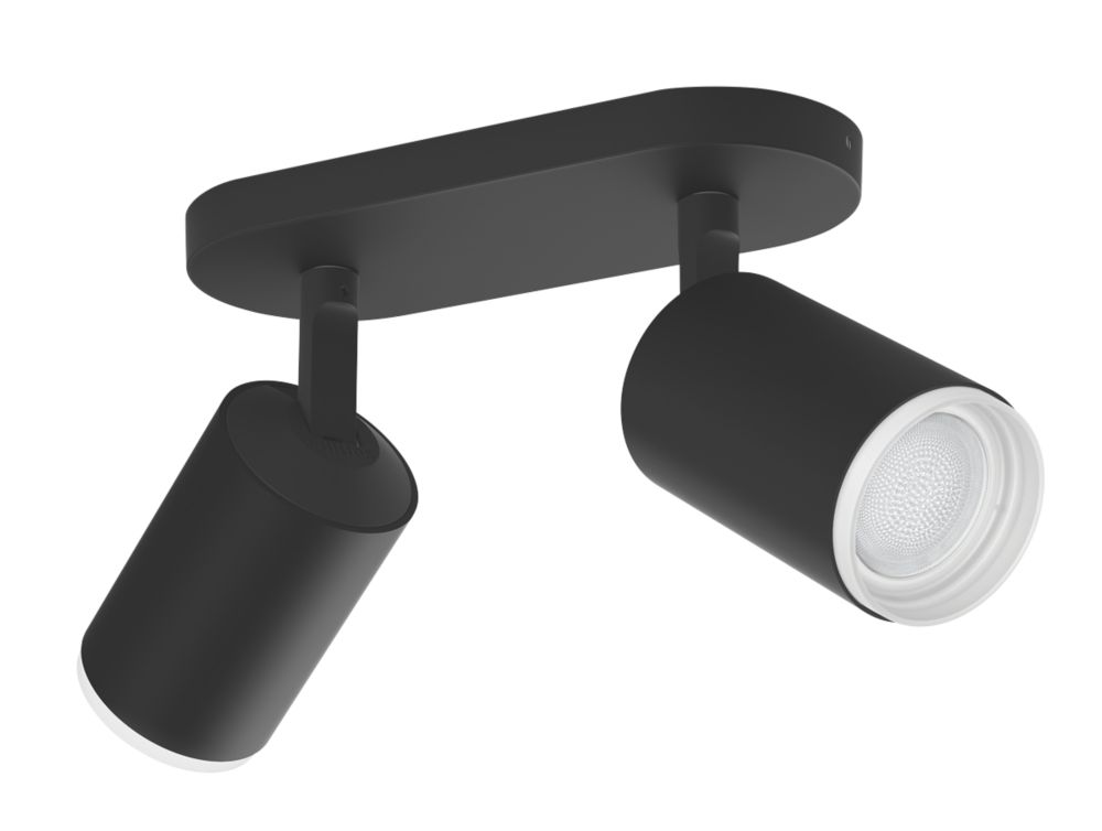 Philips Hue Fugato LED Double Spotlight Black 6W 700lm - Screwfix