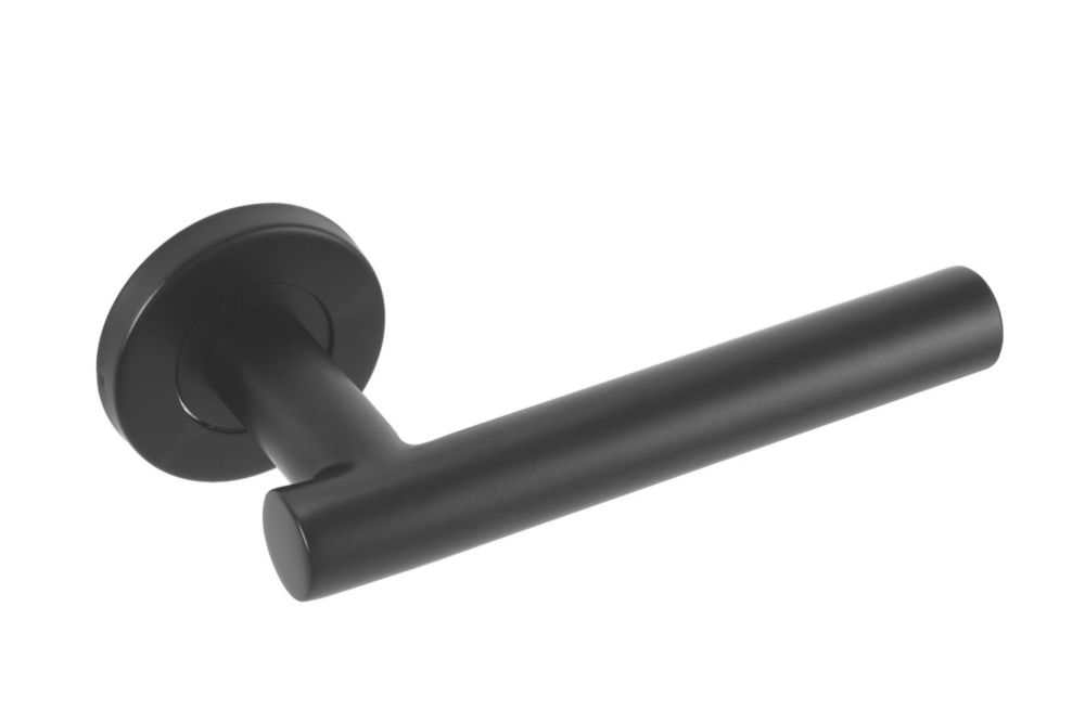 Eclipse Precision T-Bar Fire Rated Lever on Rose Door Handle Pair Matt ...