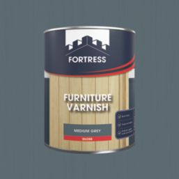 Fortress 750ml Mid Grey Gloss Water-Based Interior Furniture Varnish ...