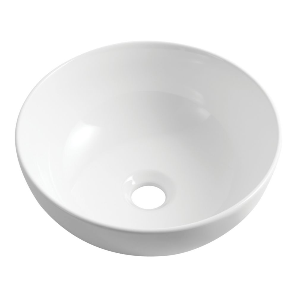 Swirl Chagan White Basin No Tap Holes 328mm - Screwfix