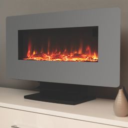 Focal Point Pasadena Grey Remote Control Wall-Mounted Electric Fire ...