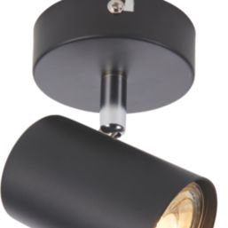 Saxby Toro Round 1-Light Spotlight Black - Screwfix