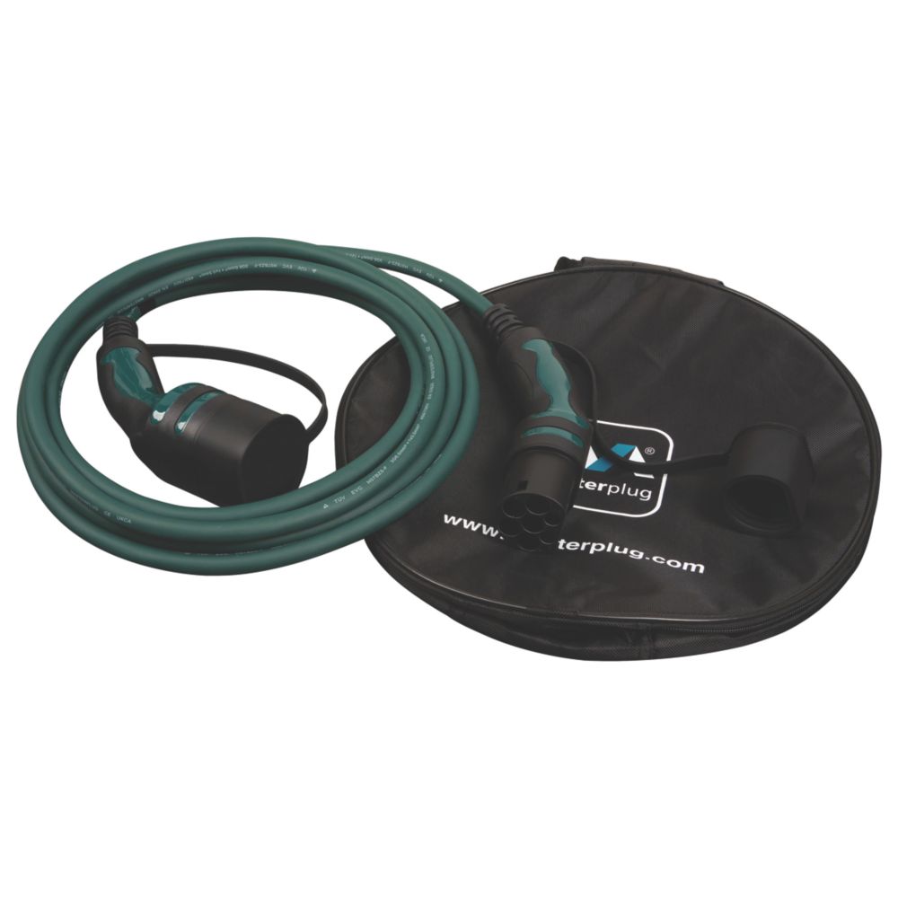 Masterplug 32A 7kW Mode 3 Type 2 Plug EV Charging Cable 5m - Screwfix