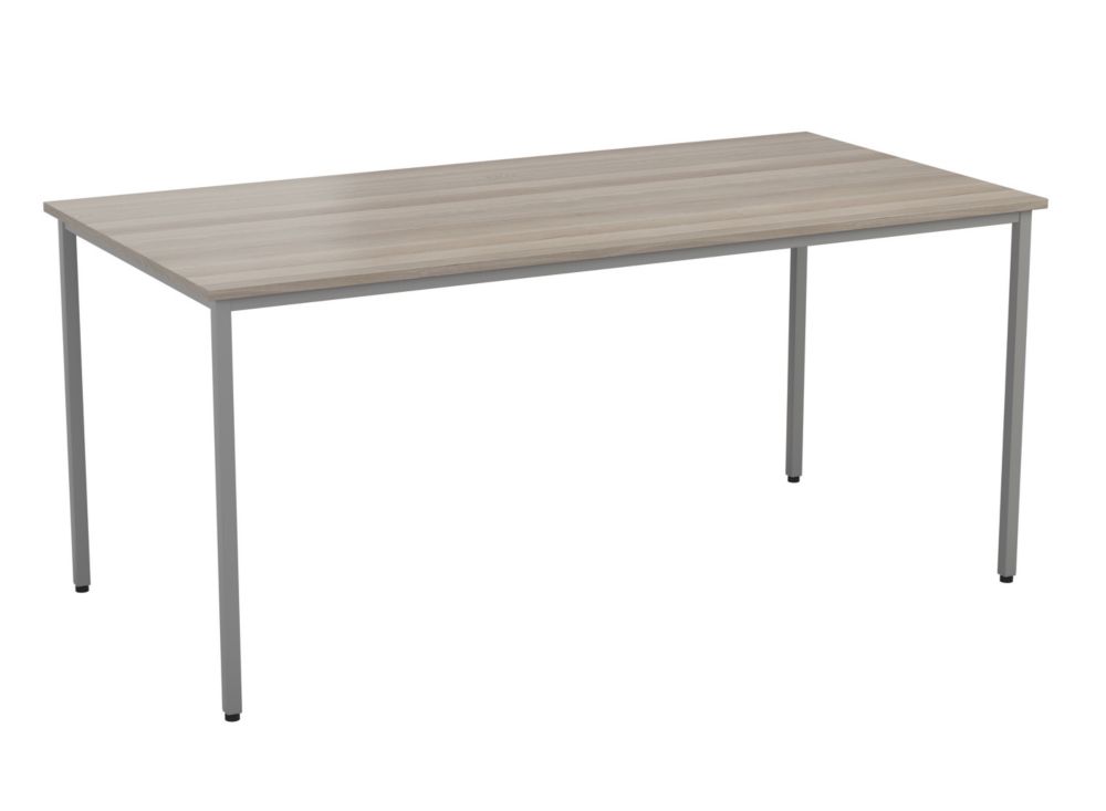 TC Group Rectangular Office Table Grey Oak/Silver 1800mm x 800mm - Screwfix