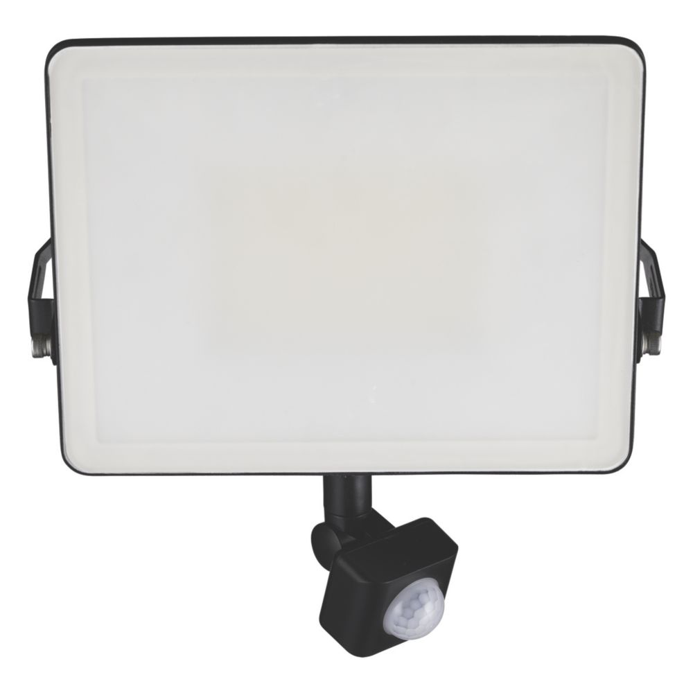 TCP Indoor & Outdoor LED Floodlight With PIR Sensor Black 50W 8000lm ...