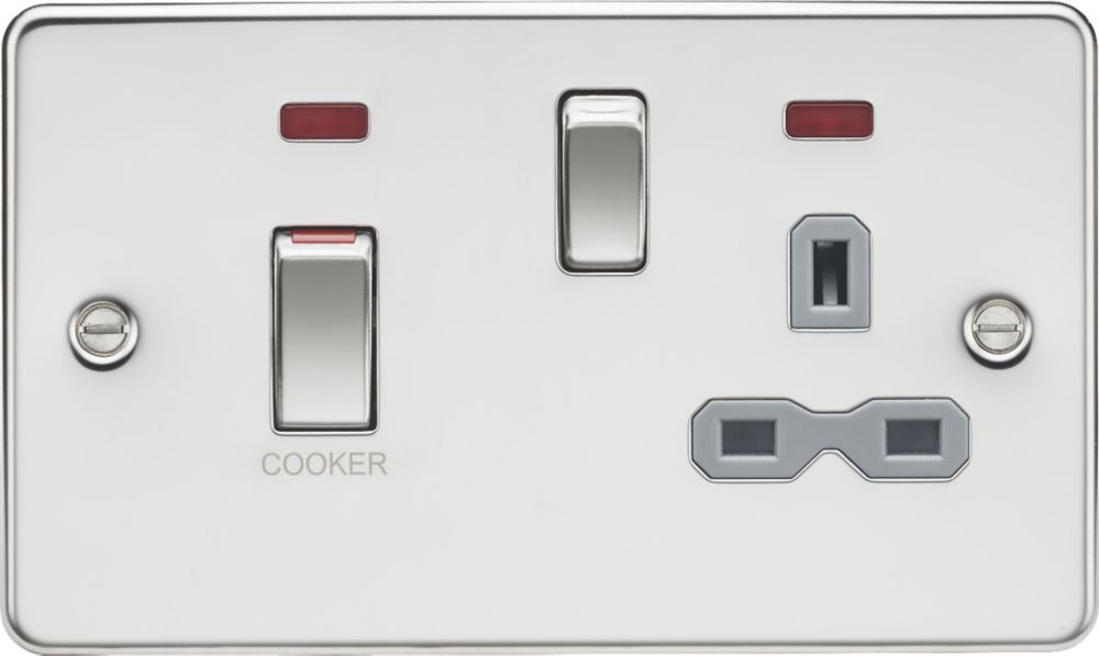 Knightsbridge 45A 2-Gang DP Cooker Switch & 13A DP Switched Socket ...
