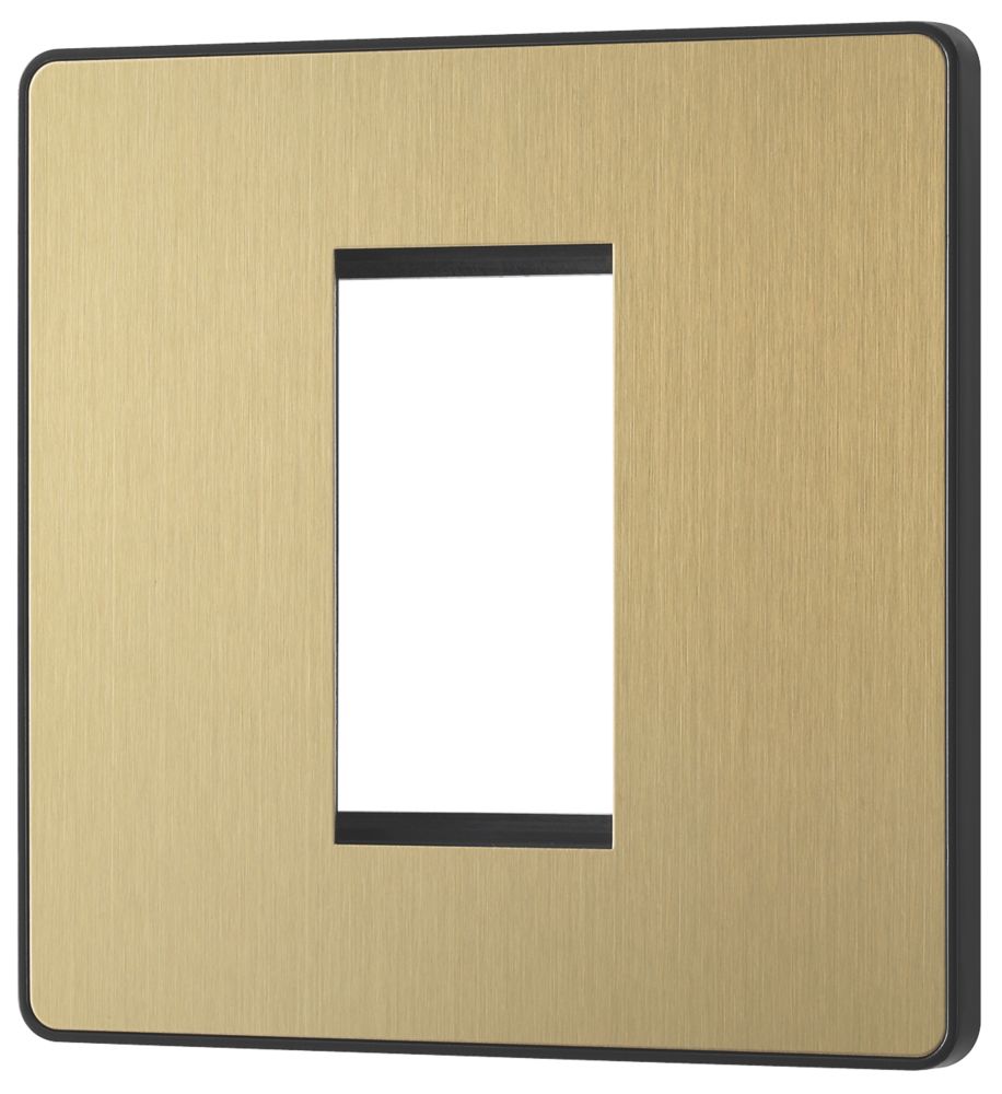 British General Evolve 1-Module Modular Faceplate Satin Brass - Screwfix