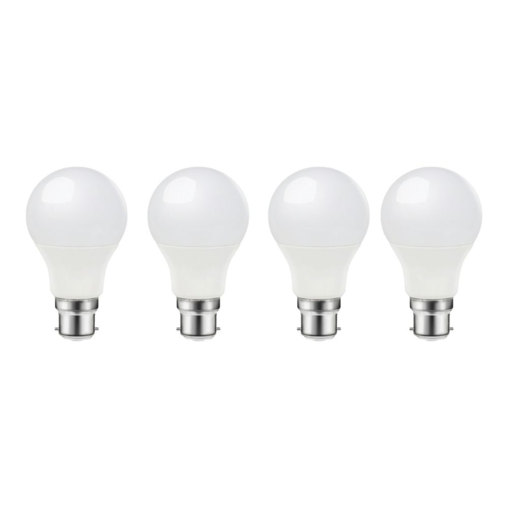 Essentials B22 A60 LED Light Bulb 470lm 4.2W 4 Pack - Screwfix