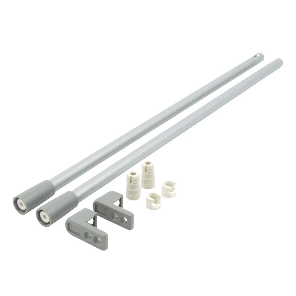 Hafele Drawer Rail Set Grey 400mm 2 Pack - Screwfix