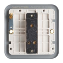 Contactum 10AX 1-Gang 2-Way Metal Clad Light Switch with White Inserts ...