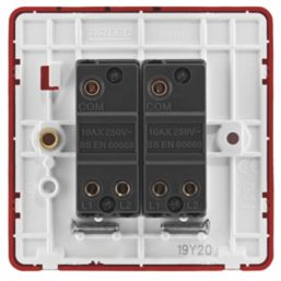 Arlec 10A 2-Gang 2-Way Light Switch Red - Screwfix