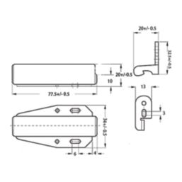 Essentials Loft Catch Silver 77.5mm x 34mm - Screwfix