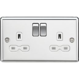 Knightsbridge 13A 2-Gang DP Switched Double Socket Polished Chrome with ...