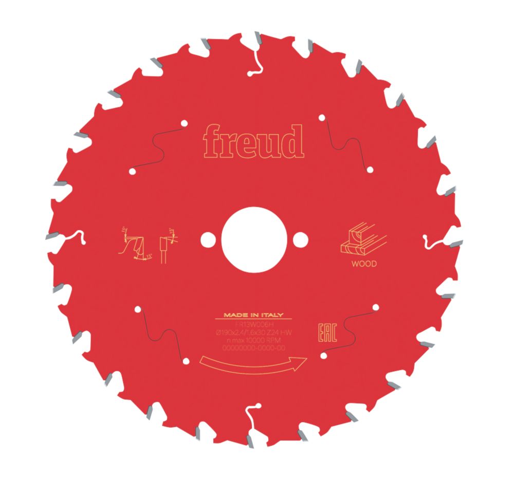 Freud Wood Circular Saw Blade 190mm x 30mm 24T - Screwfix