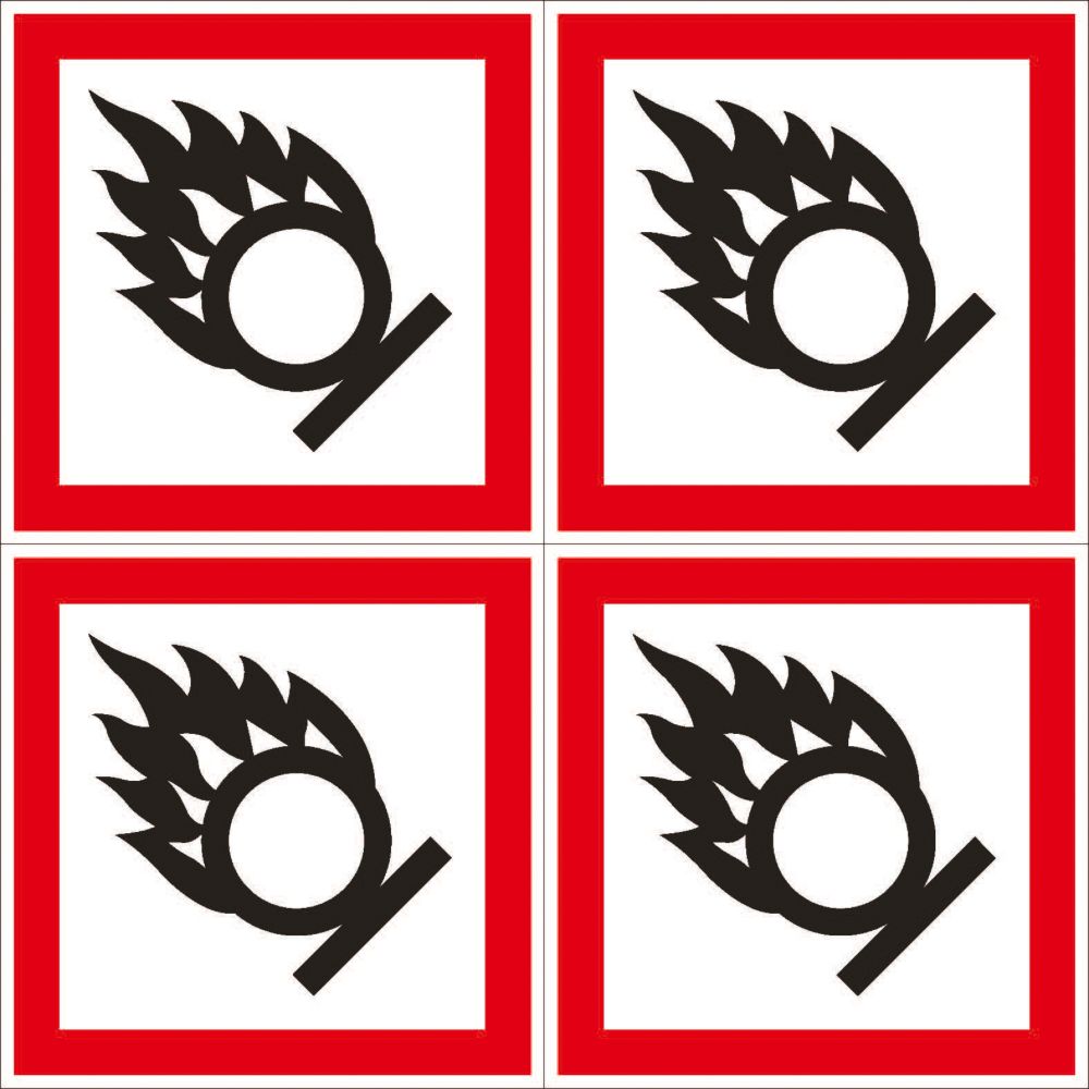 Essentials Oxidising GHS Labels (Sheet) 100mm x 100mm - Screwfix