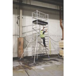 Werner Pro Plus Single Depth Aluminium Tower 0.6m x 1.5m x 3.4m - Screwfix