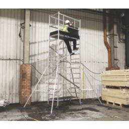 Werner Pro Plus Single Depth Aluminium Tower 0.6m x 1.5m x 3.4m - Screwfix