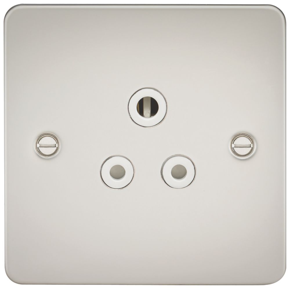 Knightsbridge 5A 1-Gang Unswitched Socket Pearl with White Inserts ...