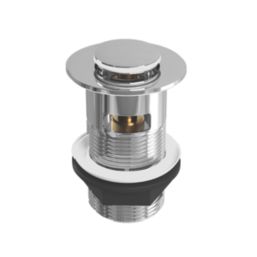 ETAL Slotted Push Button Basin Waste Chrome 60mm - Screwfix