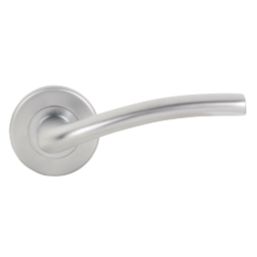 Smith & Locke Cuatro Fire Rated Lever on Rose Door Handles Pair Satin ...