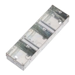 Knightsbridge 3-Gang Galvanised Steel Unfinished Back Box 35mm 5 Pack ...