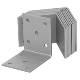 Magnodur Angle Brackets Matt Steel 50mm x 50mm x 40mm 10 Pack - Screwfix