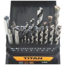 Titan Multi Material Drill Screwdriver Bits 40 Piece Set Screwfix
