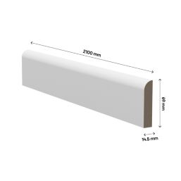 Essentials Primed MDF Round Architrave 2100mm x 69mm x 14.5mm 5 Pack ...
