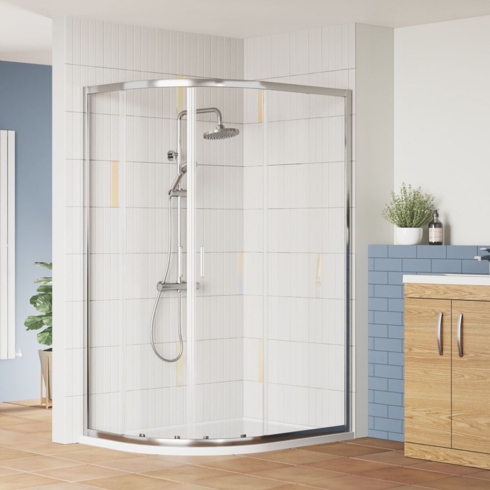 ETAL Framed Offset Quadrant Shower Enclosure & Tray LH Chrome 1180mm x ...