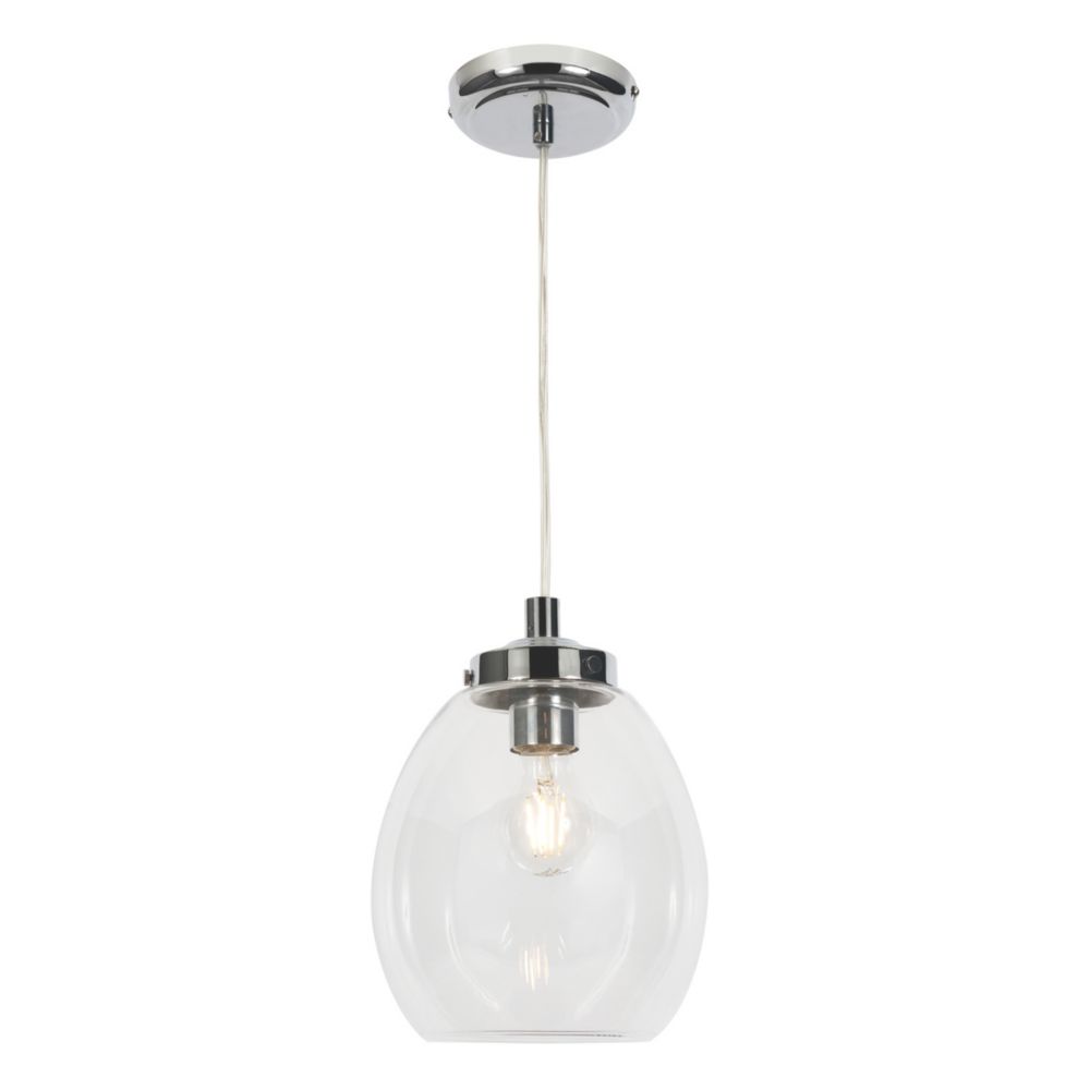 Spa Bryn Adjustable Pendant Light Fitting Chrome - Screwfix