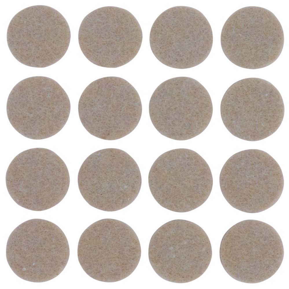 Fix-O-Moll Brown Round Self-Adhesive Furniture Gliders 22mm x 22mm 16 ...