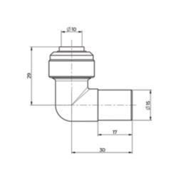 ETAL Brass Push-Fit Reducing 90° Stem Elbow F 10mm x M 15mm 2 Pack ...