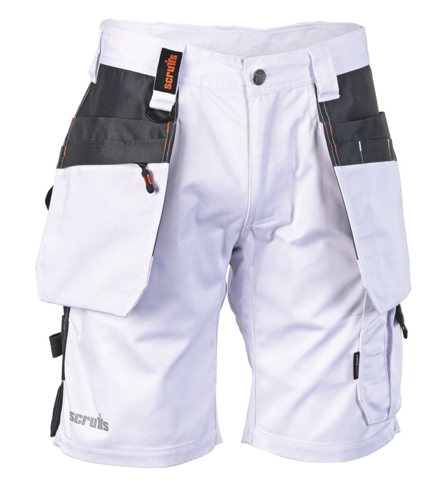 Scruffs Worker Plus Work Shorts White 32" W - Screwfix