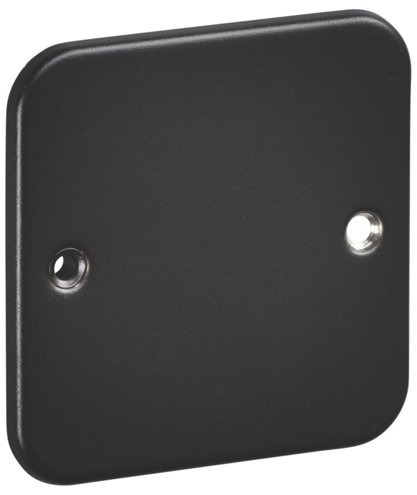 Knightsbridge 1-Gang Metal Clad Blanking Plate Black 1 Pair - Screwfix