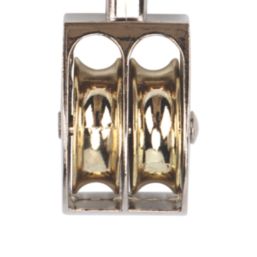 Essentials Zinc Alloy Double Wheel Pulley 50mm - Screwfix