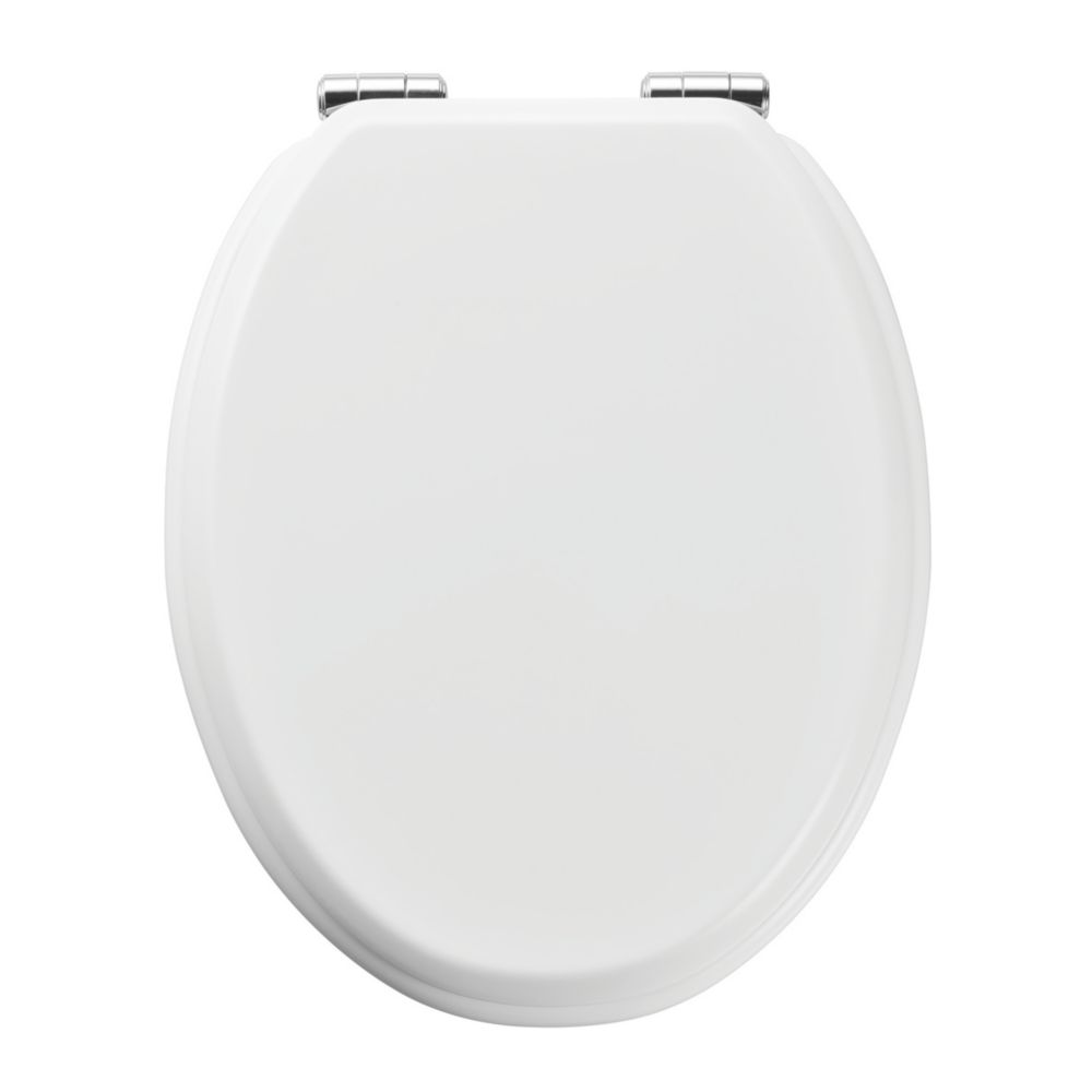 Pilica Soft-Close Toilet Seat Moulded Wood White - Screwfix
