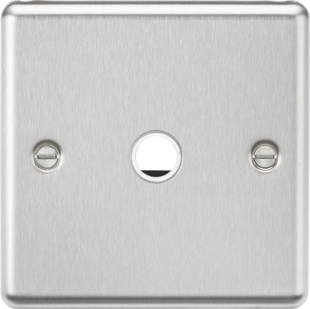 Knightsbridge Raised Rounded 20A Unswitched Flex Outlet Brushed Chrome ...