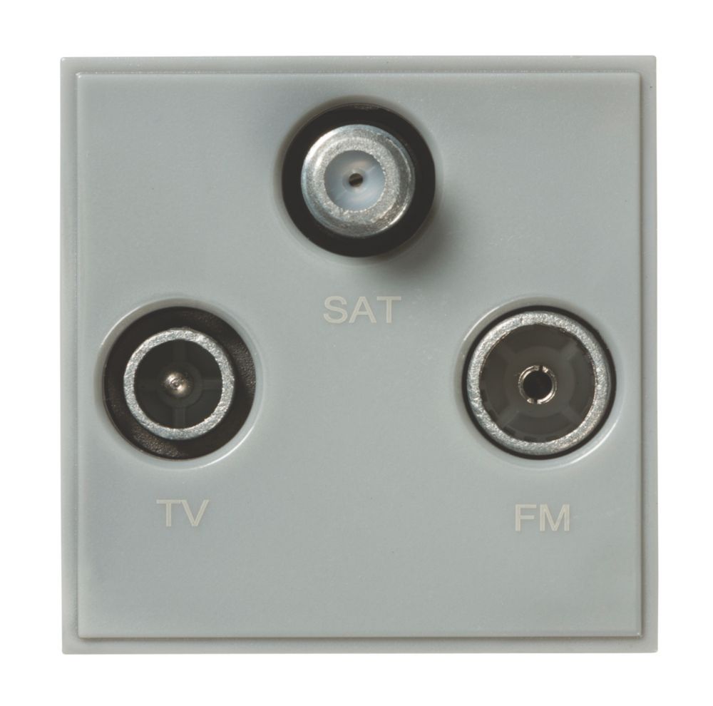 Knightsbridge Triplex Modular Multimedia Socket Grey - Screwfix