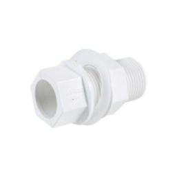 FloPlast Straight Tank Connectors White 21.5mm 5 Pack - Screwfix