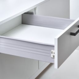 Essentials Silver Side Fix Drawer Runners 400mm 2 Piece Set - Screwfix