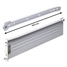 Essentials Silver Side Fix Drawer Runners 400mm 2 Piece Set - Screwfix